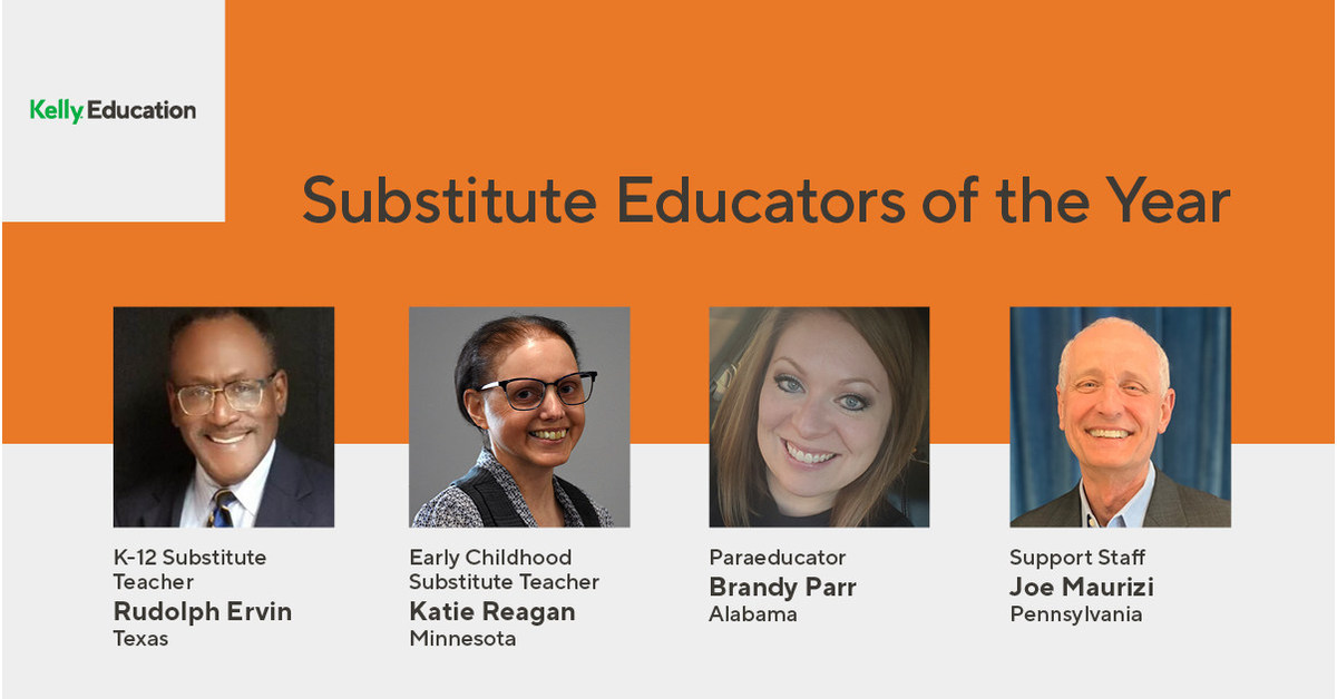 Kelly Education Announces 2022 Substitute Educator of the Year Award Recipients