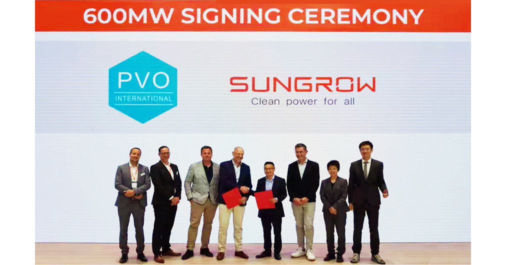 Sungrow Signs a 600 MW Distribution Agreement with PVO International