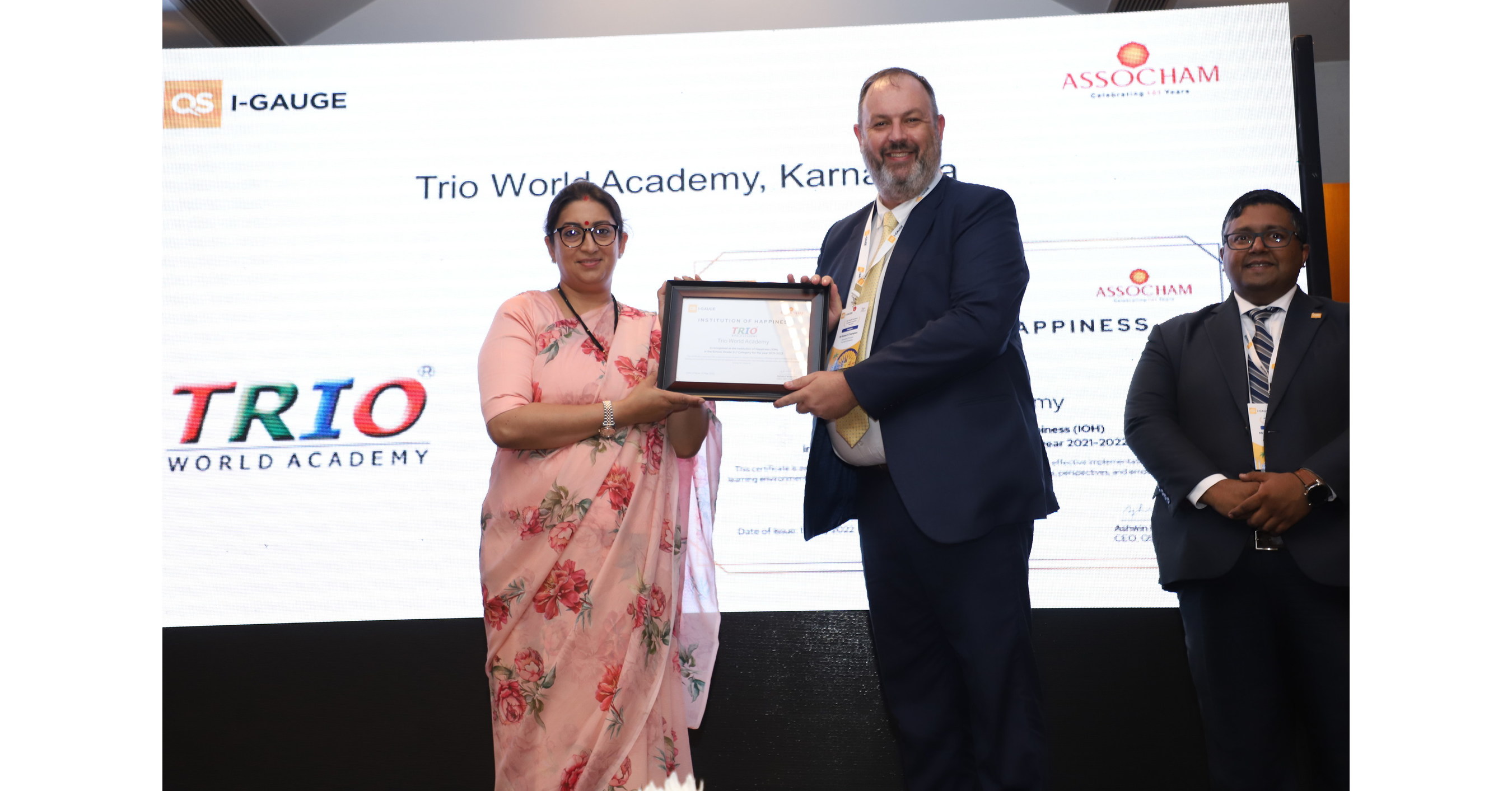 TRIO World Academy honoured with 'Institution of Happiness' award from ...