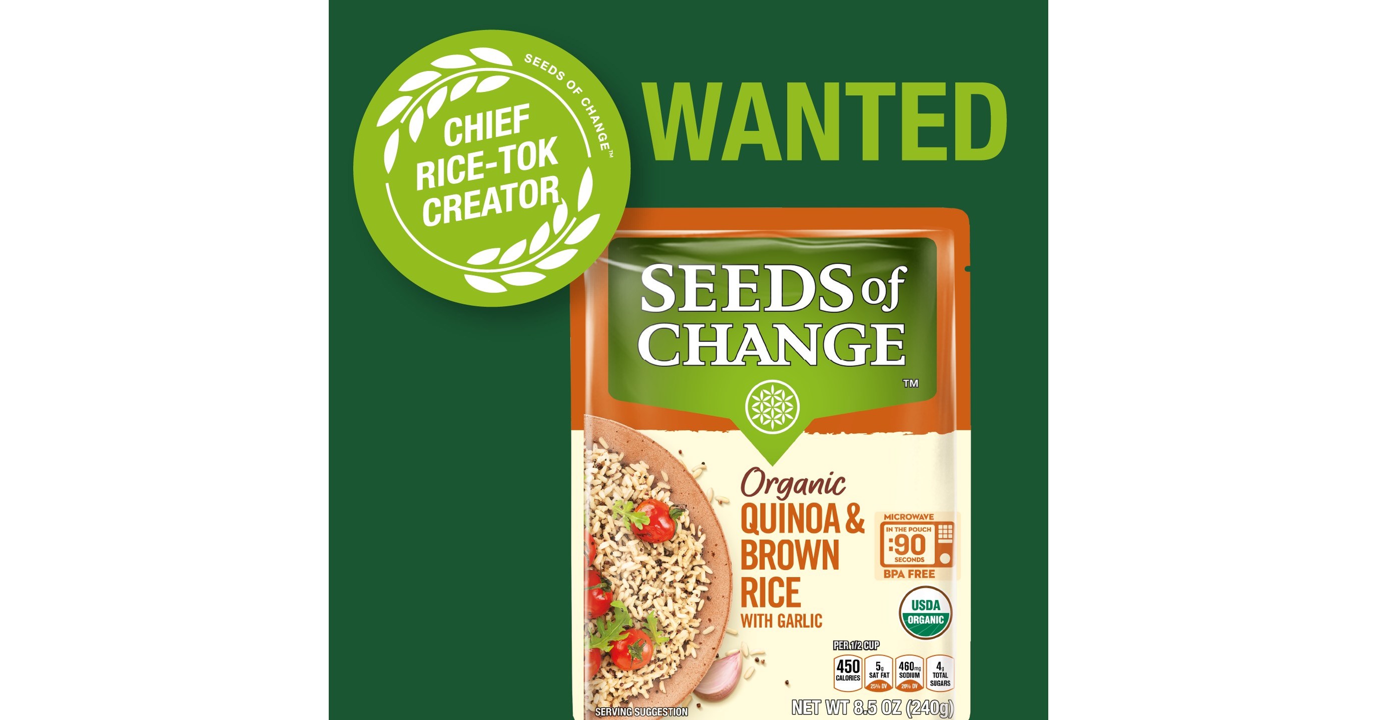 SEEDS OF CHANGE™ ANNOUNCES SEARCH FOR A "CHIEF RICE-TOK CREATOR" TO ...