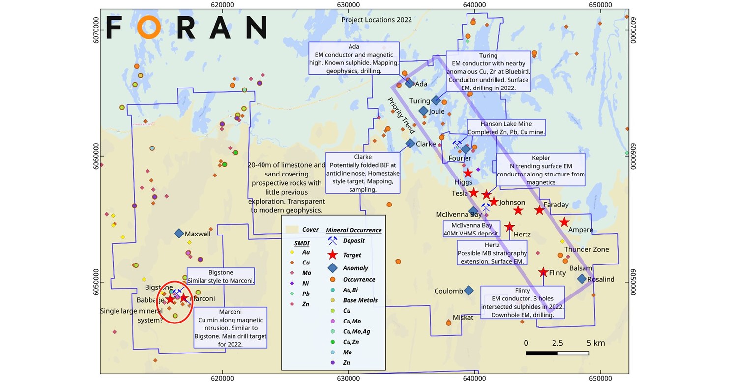 Foran Announces Exploration Results from Bigstone & Marconi