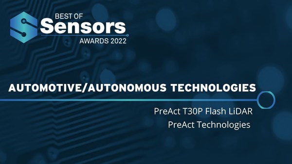 PreAct Technology's T30P Flash LiDAR Named 2022 Most Innovative Product ...