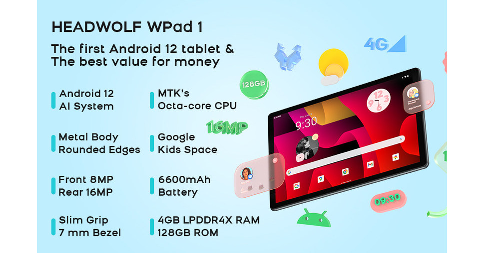 Headwolf Releases WPad1, the First Android 12 tablet