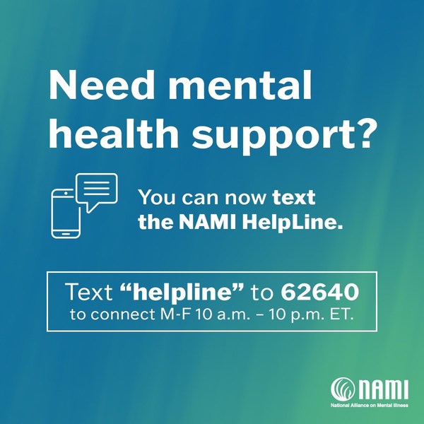 NAMI HelpLine Launches a New, Nationwide Texting Support Option