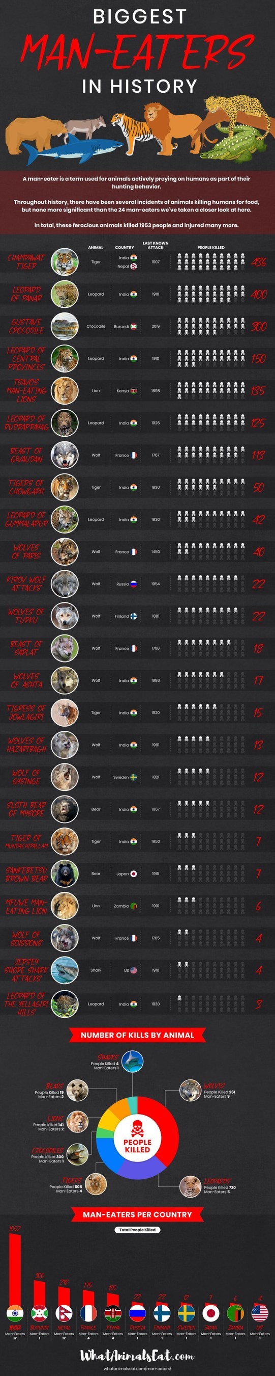 New Report Breaks Down History's Worst Man-Eating Animals