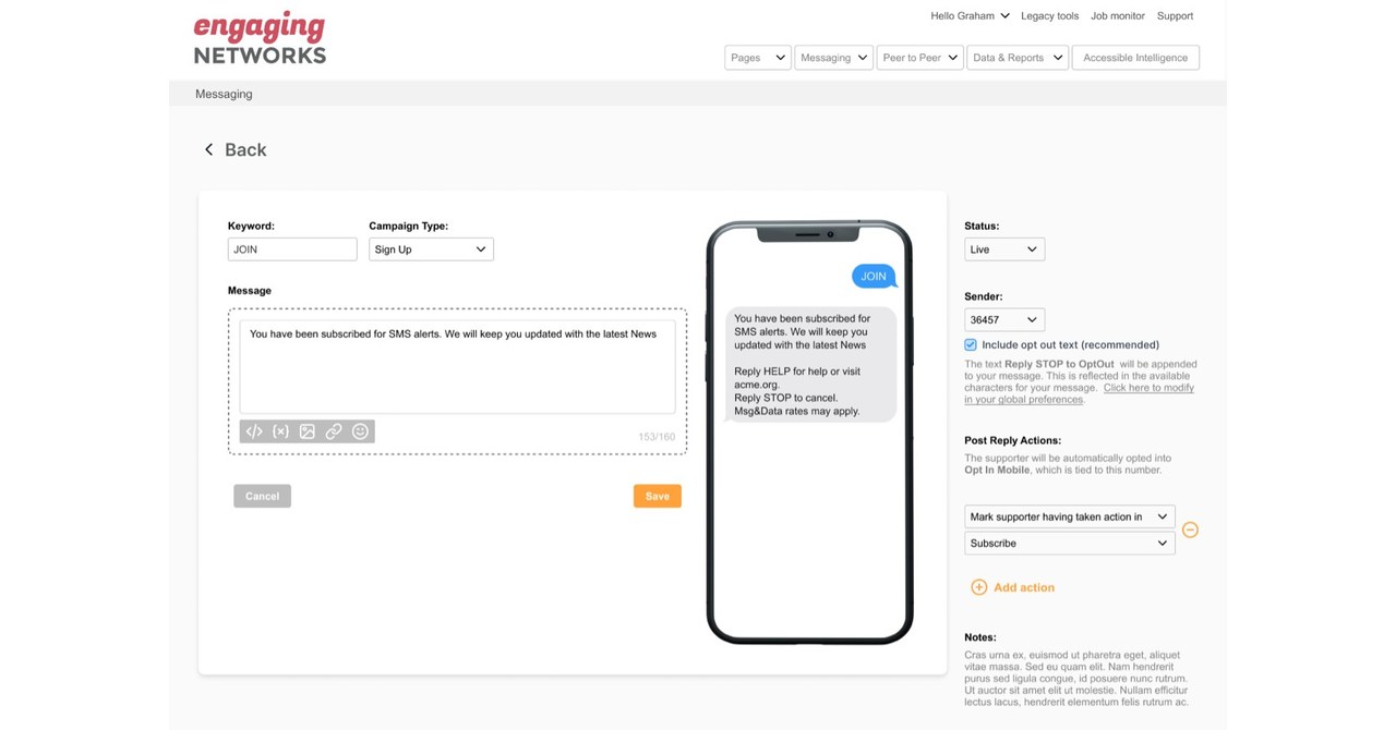 Engaging Networks Launches Powerful Nonprofit Texting Tools
