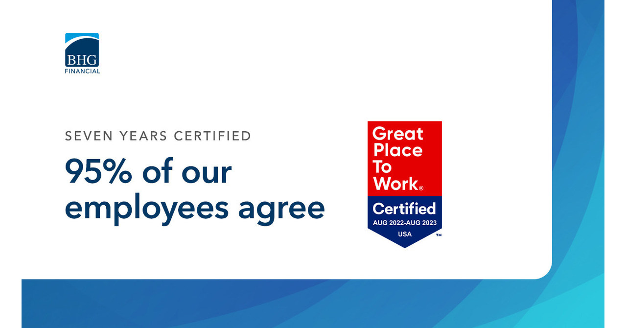 BHG Financial Certified as a Great Place to Work for The Seventh ...