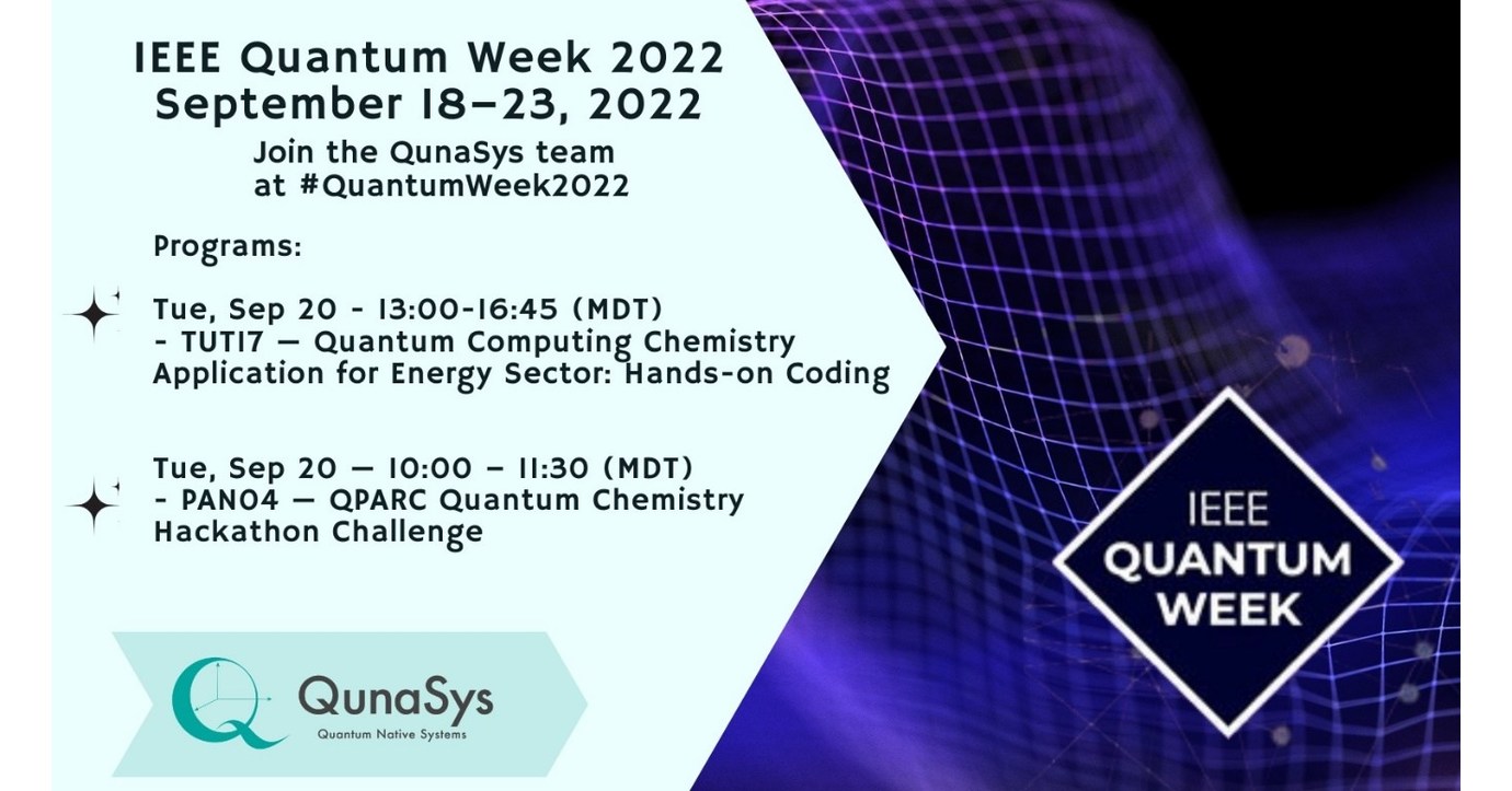 QunaSys to participate in IEEE International Conference on Quantum Computing and Engineering (QCE22)