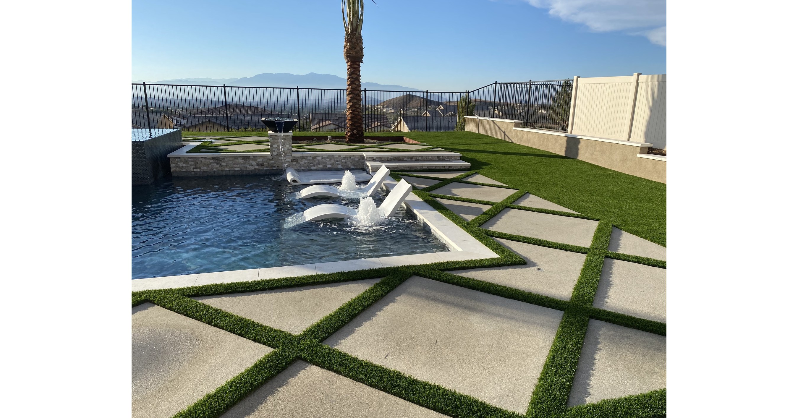 Synthetic Grass Transformation Enhances Riverside Pool Deck