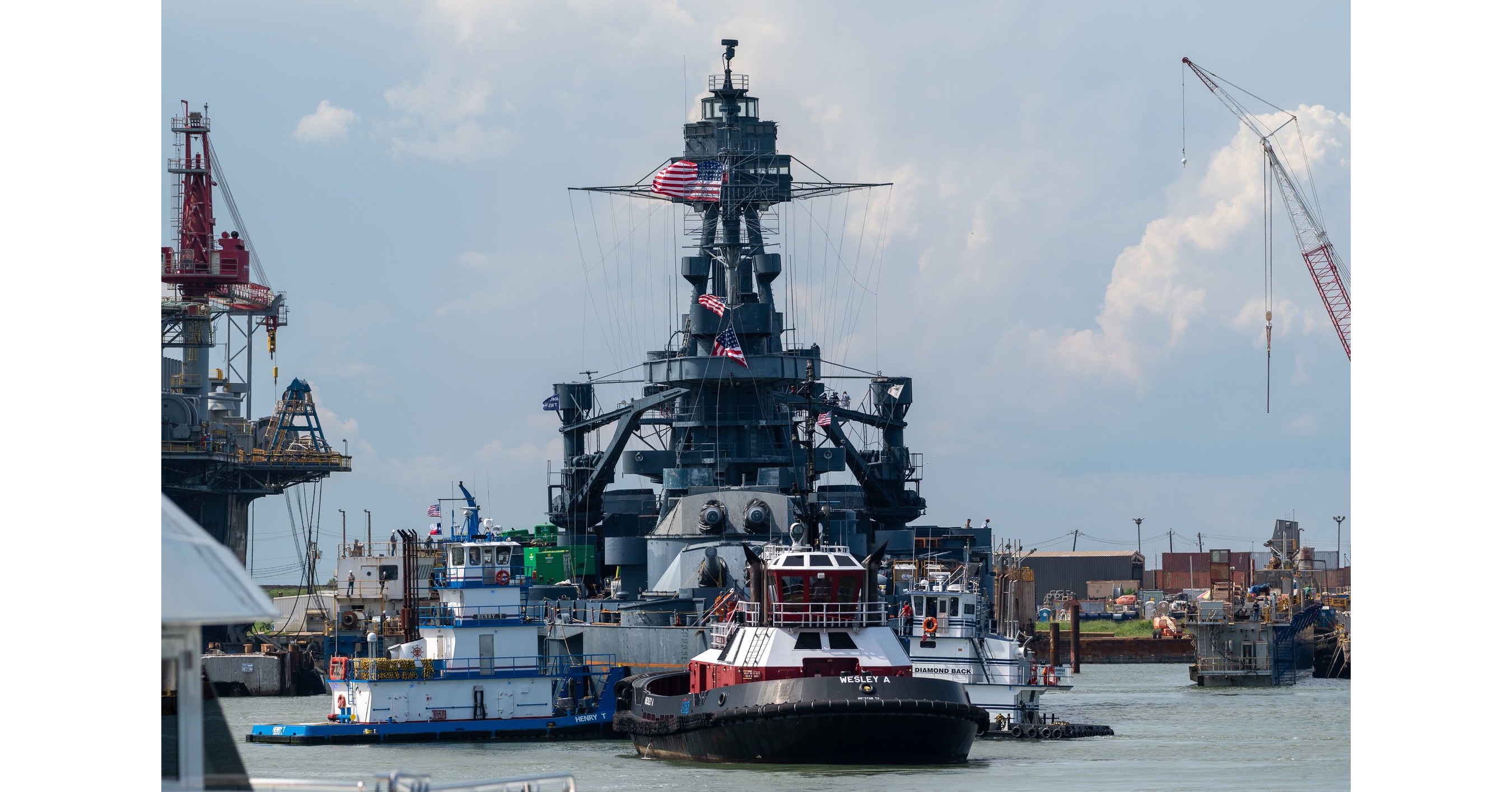 BATTLESHIP TEXAS COMPLETES MILESTONE JOURNEY TO GALVESTON