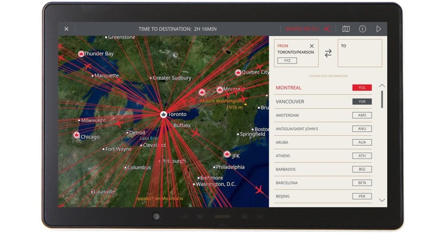 FlightPath3D Interactive Route Map Debuts on Air Canada