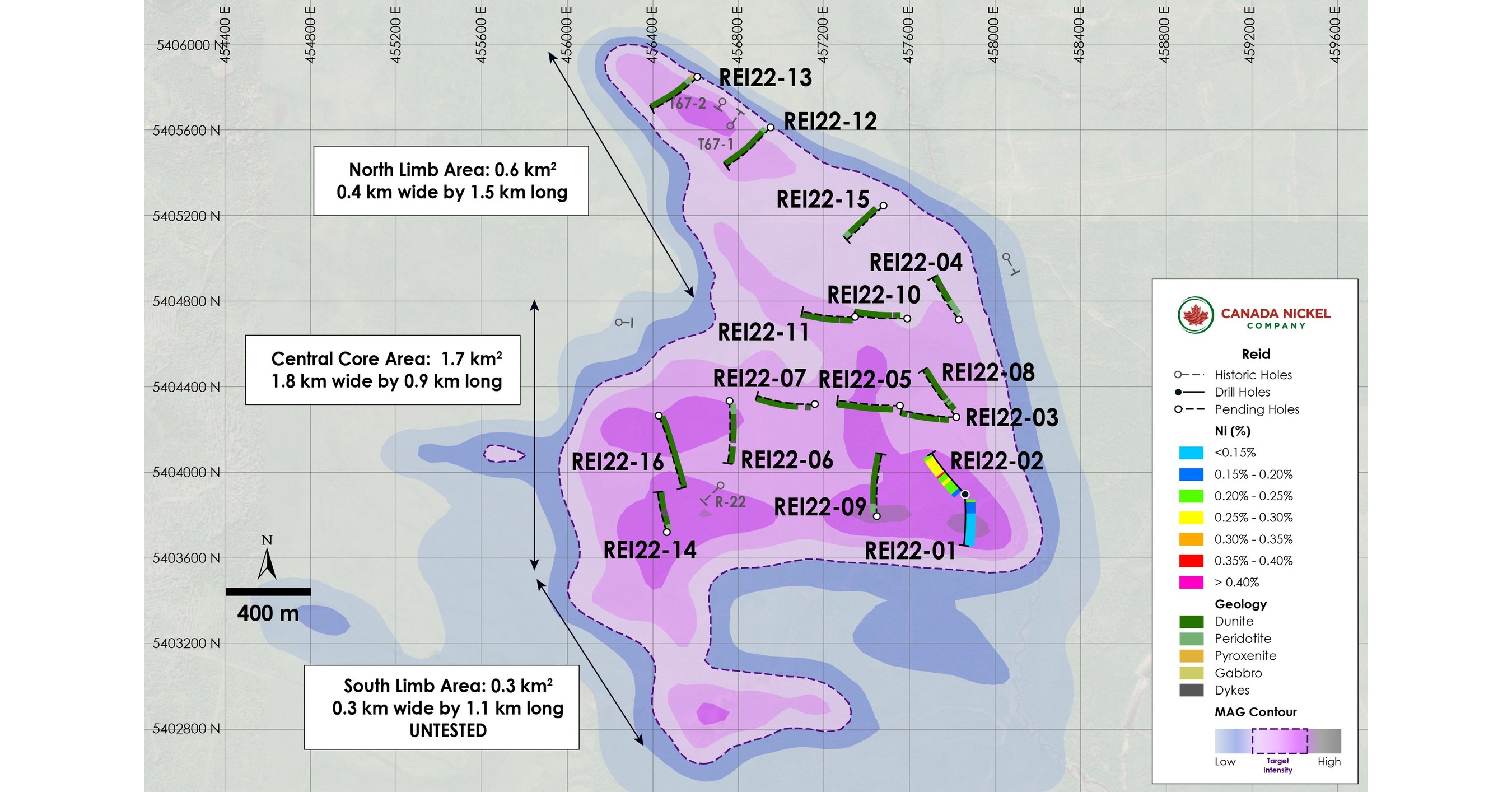 Canada Nickel Confirms Large Scale Discovery at Reid, Provides Regional ...