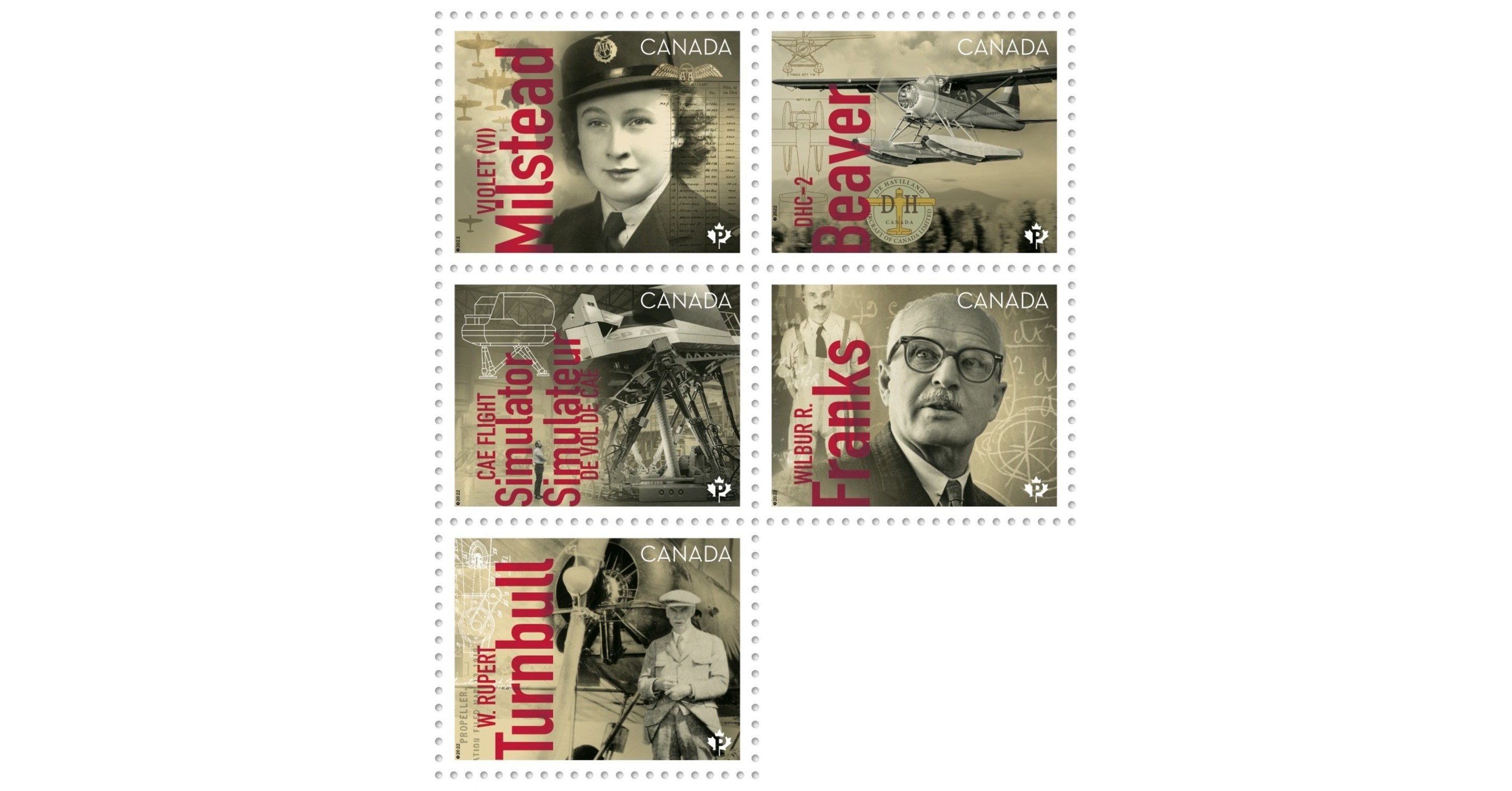 Canadians in Flight stamps celebrate leadership in aviation and ...