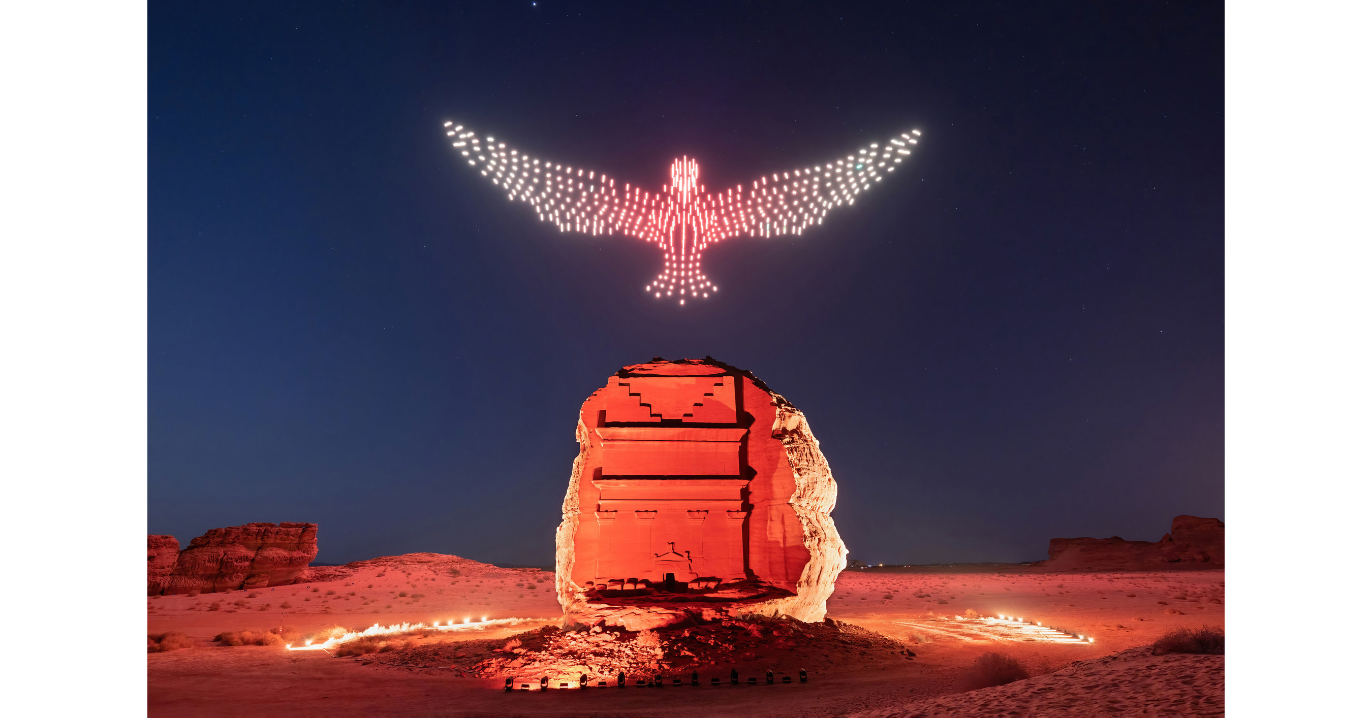 Sculptures of light draw the skies above the ancient UNESCO World ...