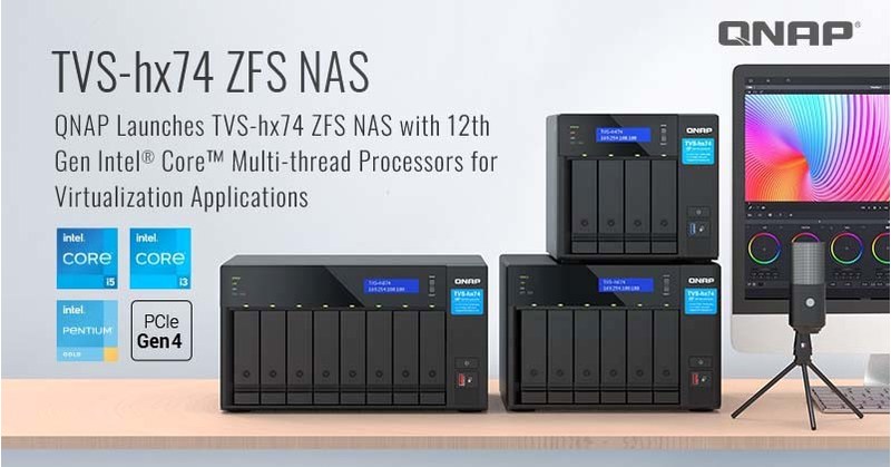 QNAP Launches 2.5GbE-ready ZFS NAS TVS-hx74, Featuring 12th Gen Intel ...