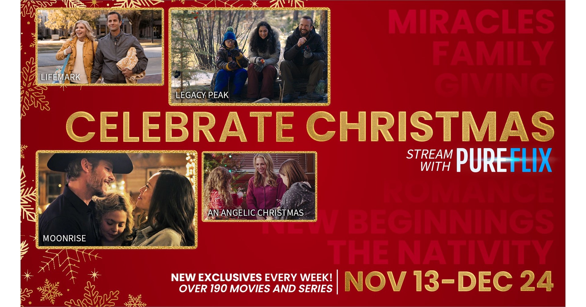 PURE FLIX ANNOUNCES CHRISTMAS 2022 LINEUP WITH 190 TITLES, INCLUDING 14 ...