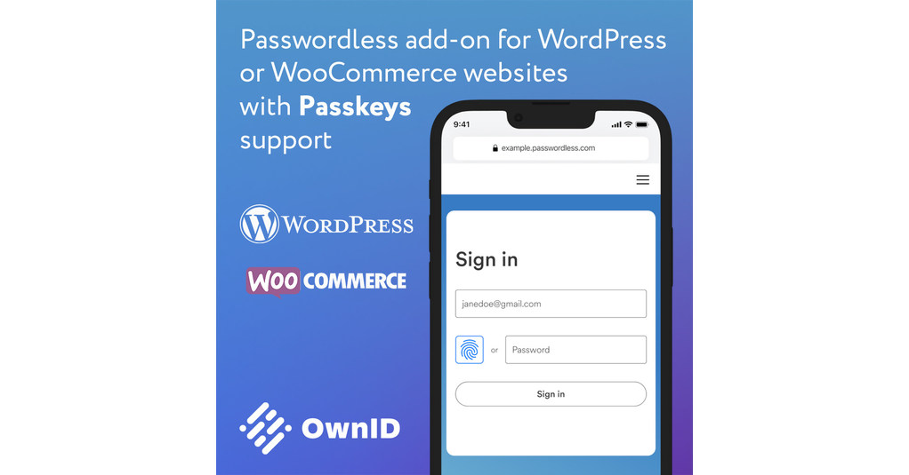 WooCommerce and Wordpress Go Passwordless with OwnID Free Plugin
