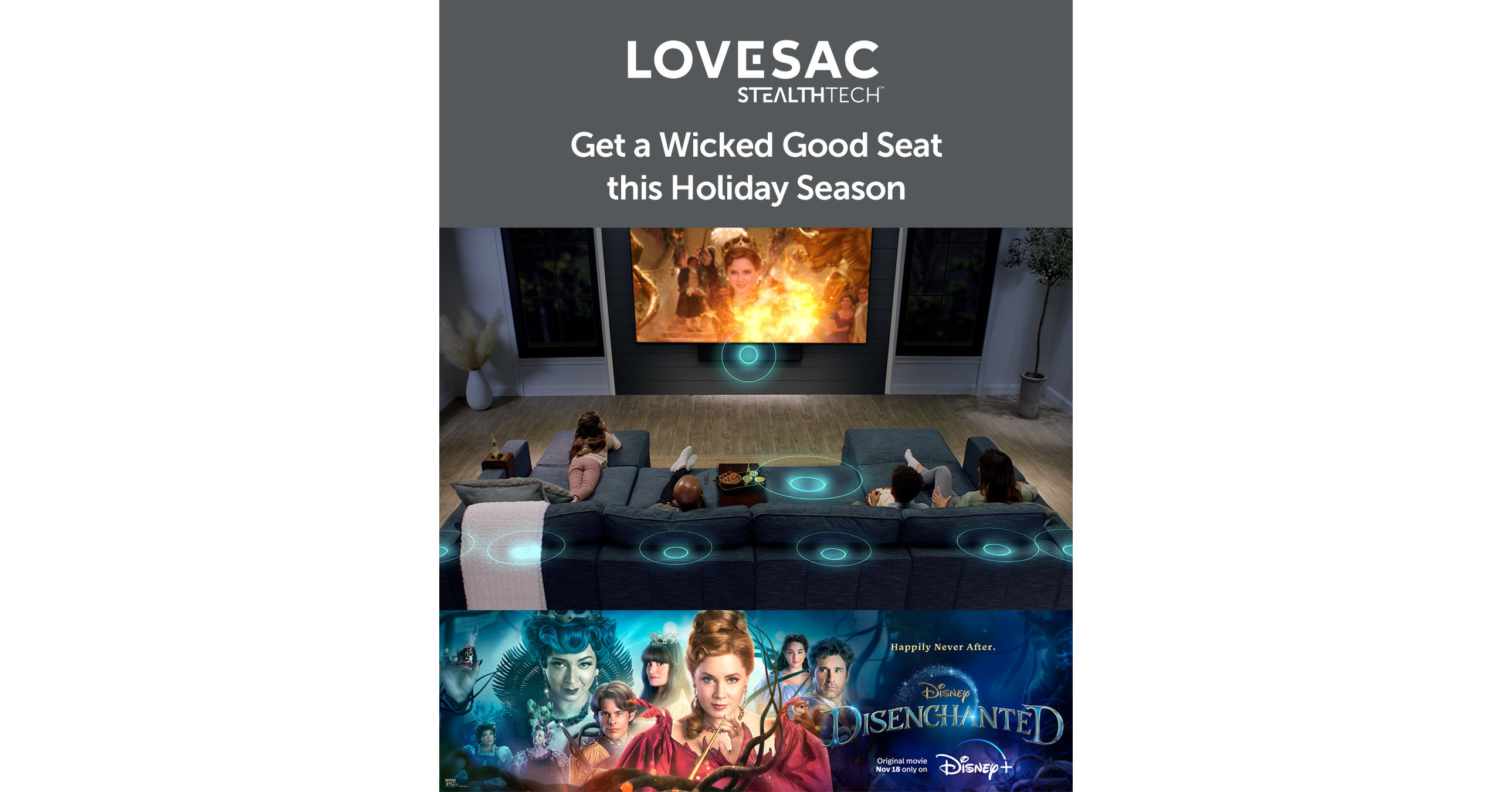 Lovesac StealthTech and Disney Champion At-Home Streaming Experiences for Disney's Disenchanted ...