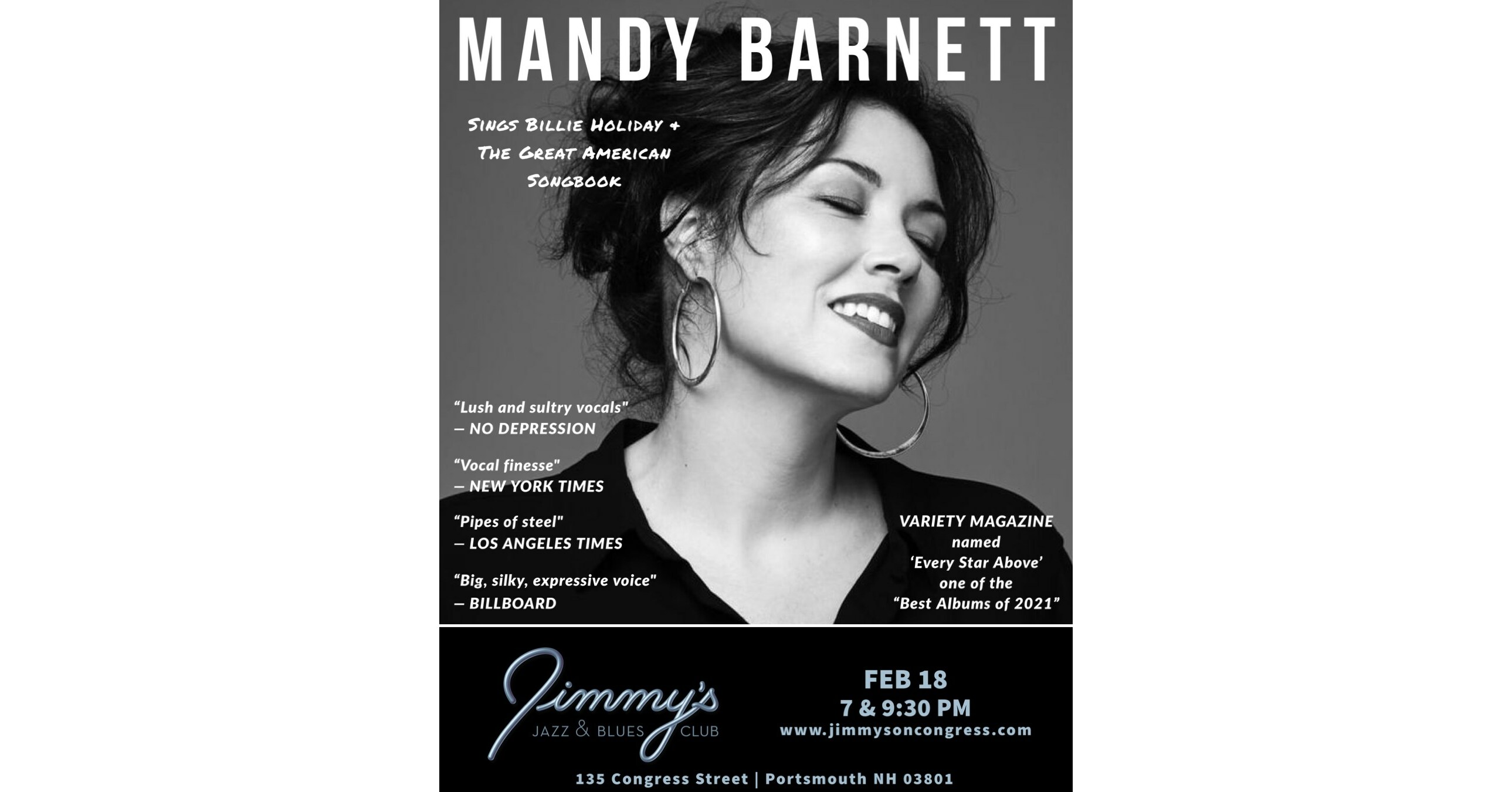 Jimmy's Jazz & Blues Club Features World-Renowned Vocalist MANDY ...