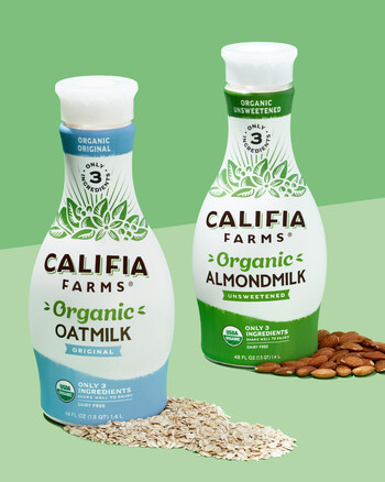 CALIFIA FARMS LAUNCHES ORGANIC OATMILK AND ALMONDMILK, MADE WITH 3 SIMPLE INGREDIENTS