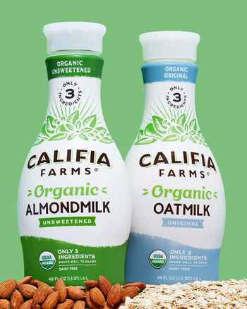 CALIFIA FARMS LAUNCHES ORGANIC OATMILK AND ALMONDMILK, MADE WITH 3 ...