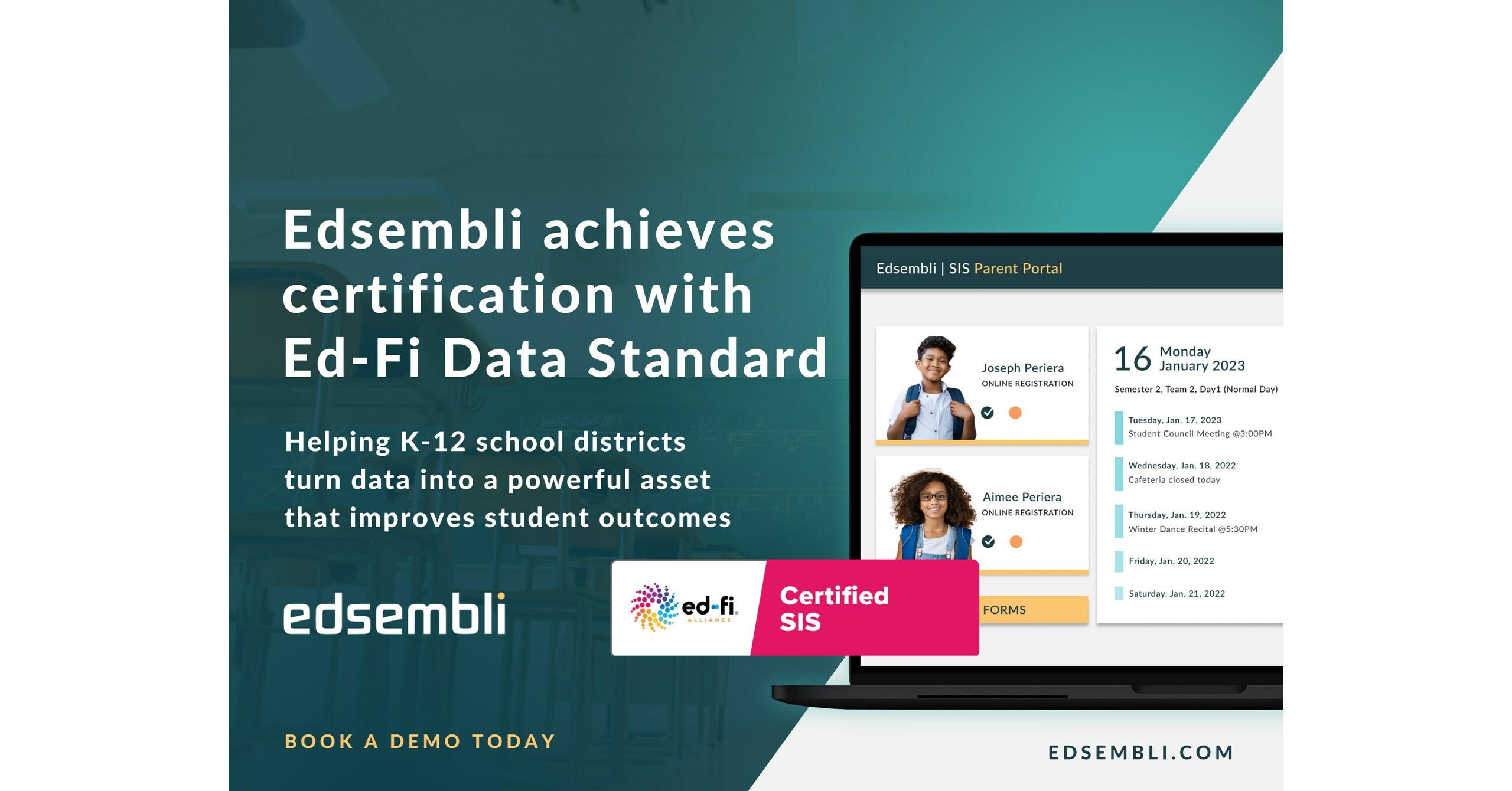Edsembli Achieves Certification with Ed-Fi Data Standard