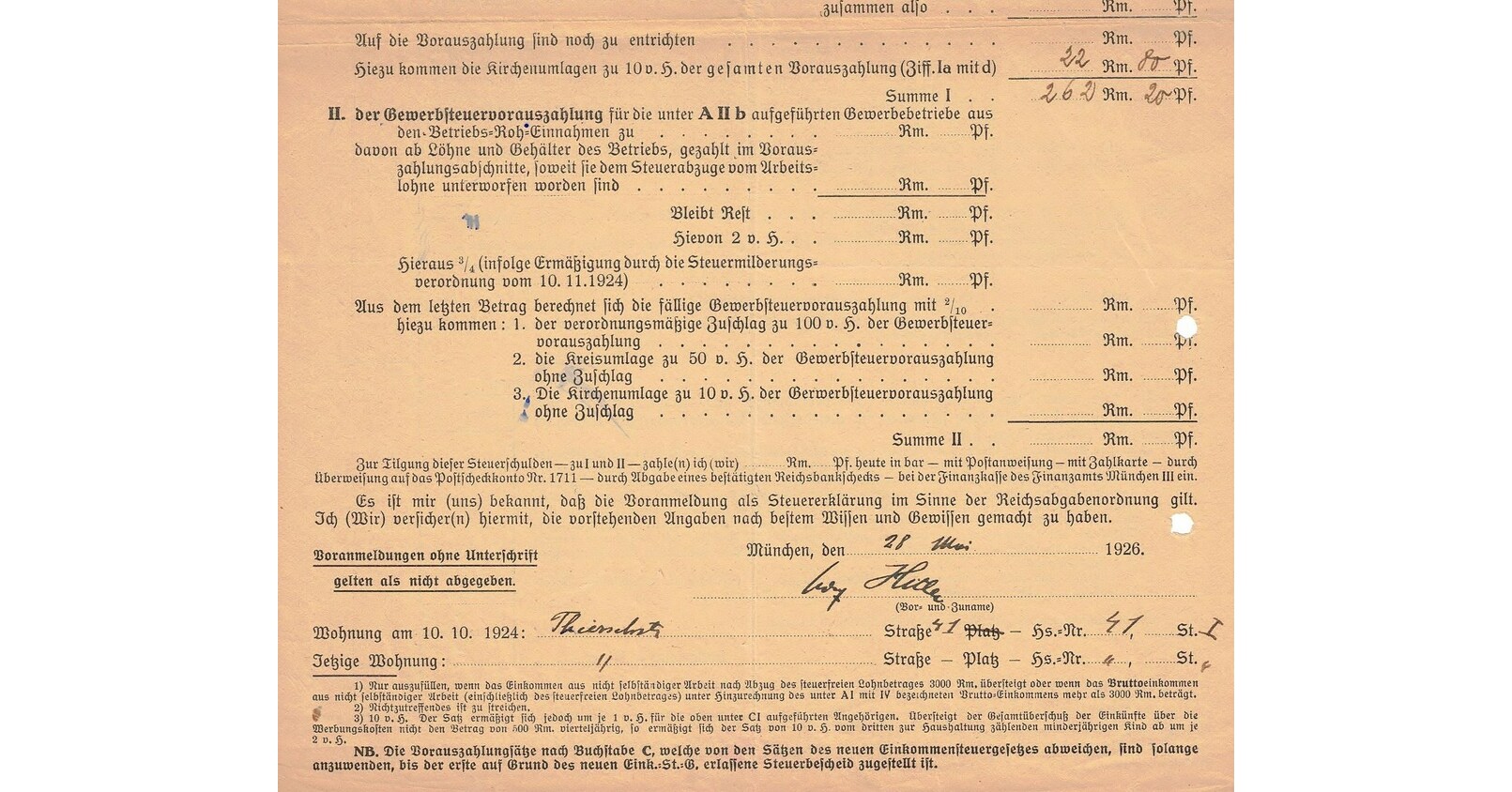 "Writer" Adolf Hitler's 1926 Income Tax Return at Auction