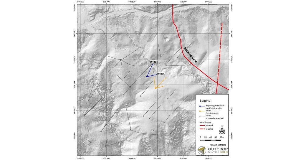 OUTCROP SILVER INTERSECTS 1.71 METRES TRUE THICKNESS OF 777 GRAMS ...