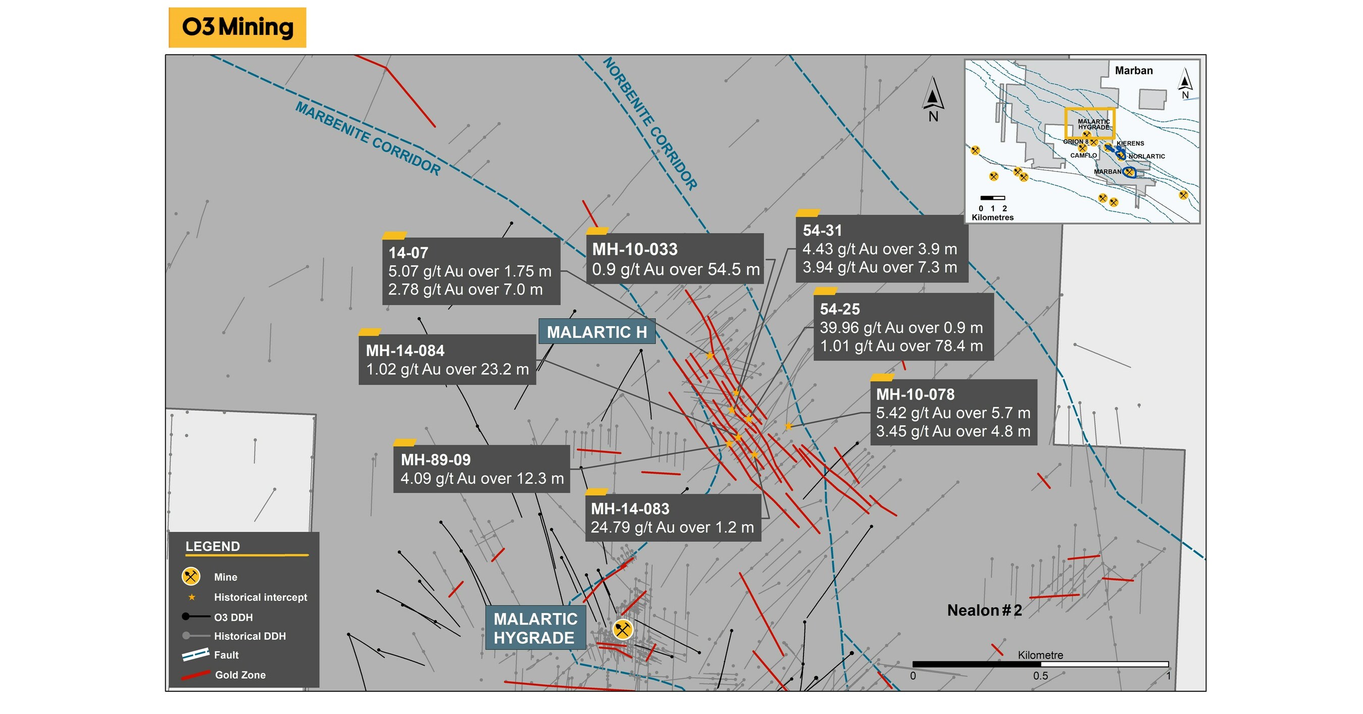 Minière O3 débute la campagne de forage à Malartic H