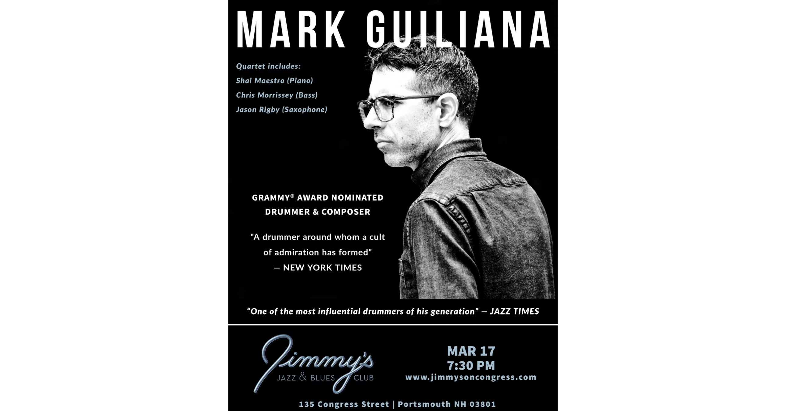 Jimmy's Jazz & Blues Club Features GRAMMY® Award Nominated Drummer ...