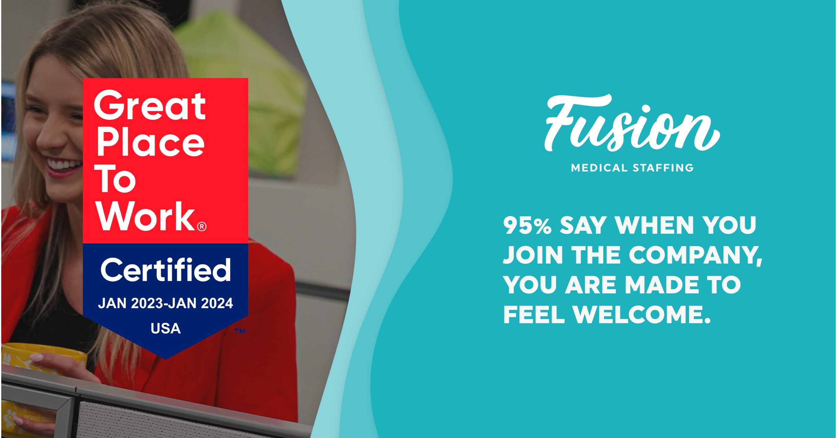 Fusion Medical Staffing Certified as 2023 Great Place to Work