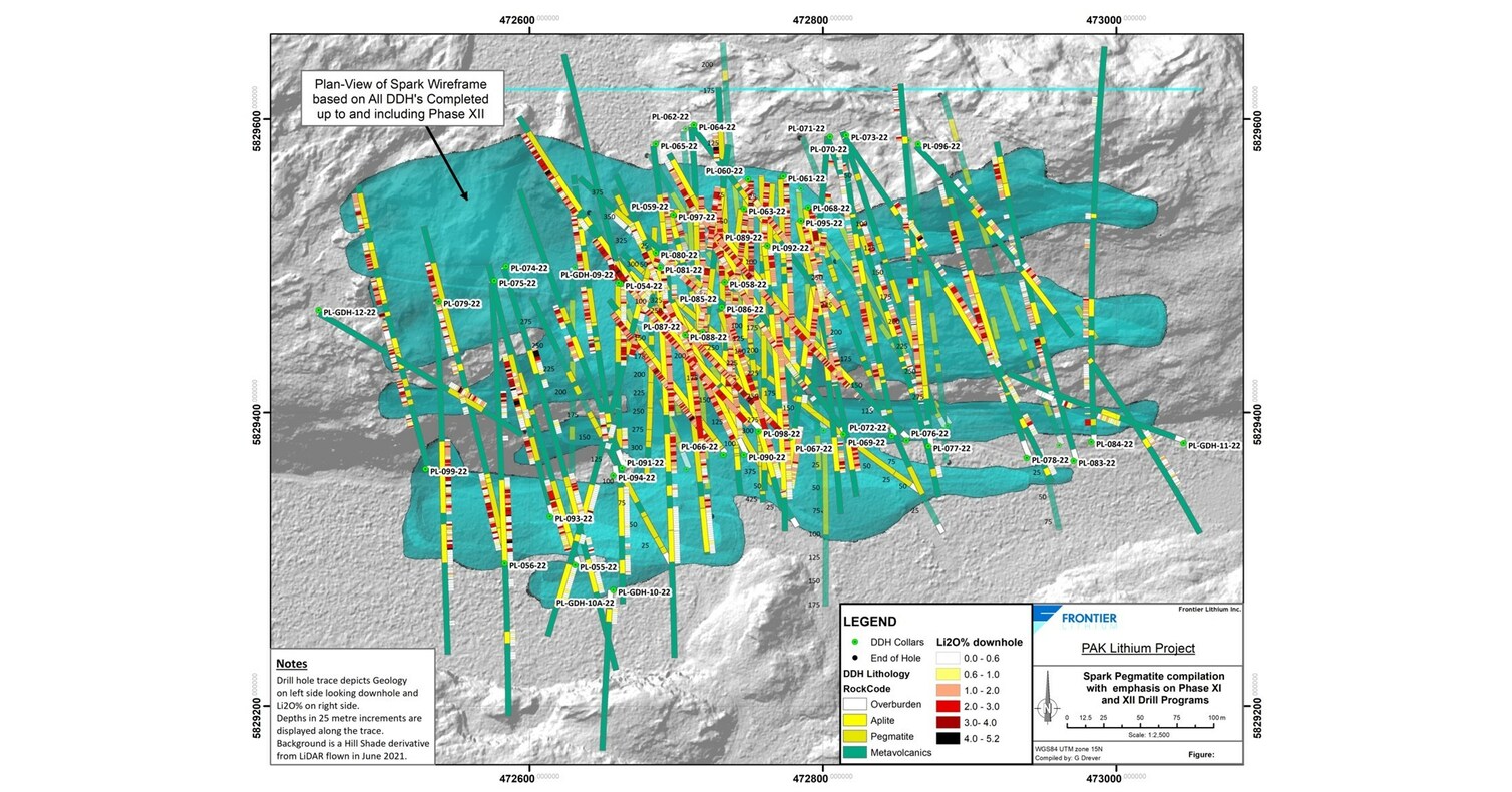 FRONTIER LITHIUM ANNOUNCES EXPANSION OF SPARK DEPOSIT - 18.8 Mt IN ...
