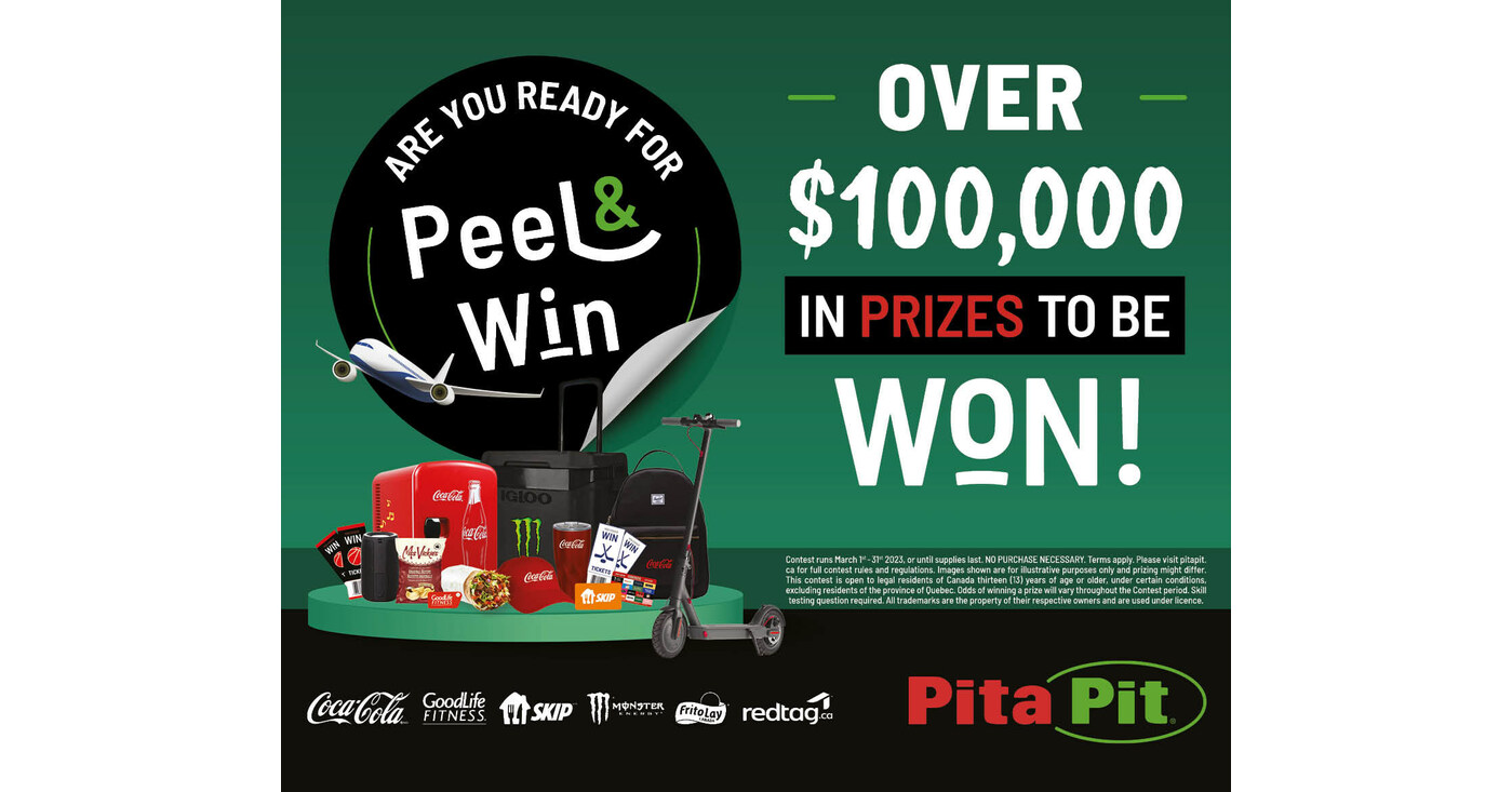 Pita Pit brings back their Peel and Win Contest, with over $100,000 in ...