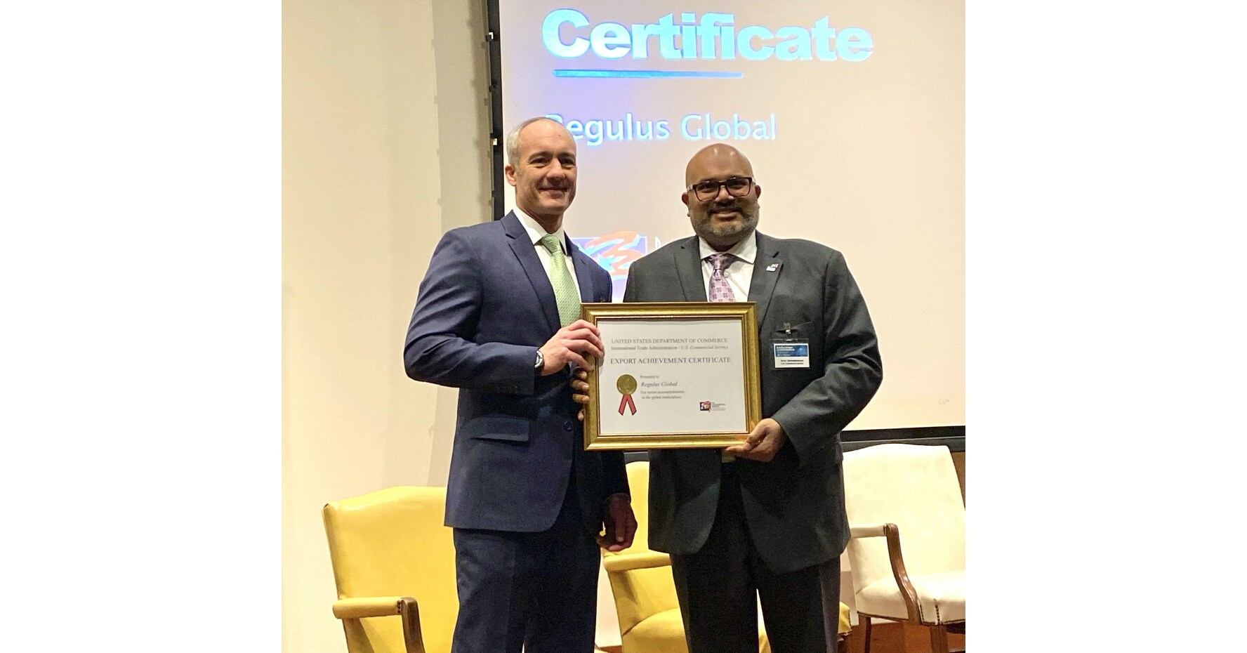 Regulus Global Recognized with Export Achievement Certificate from U.S ...