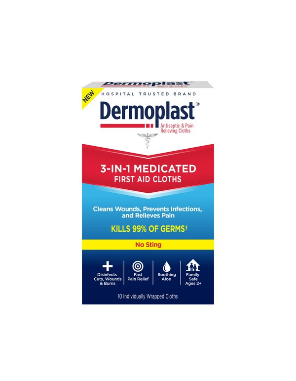 Dermoplast® Launches 3-in-1 Medicated First Aid Cloths