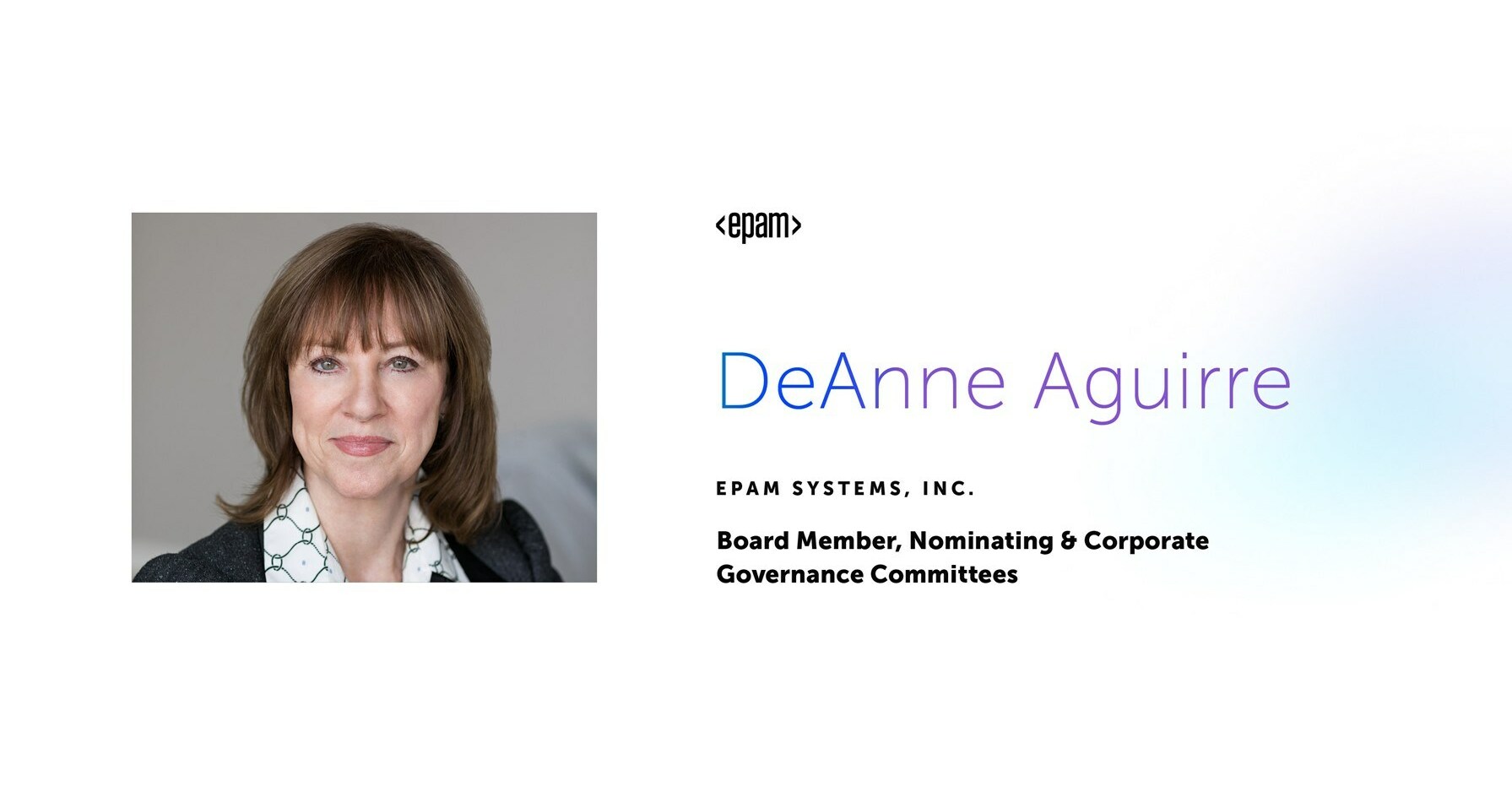 EPAM Welcomes DeAnne Aguirre to its Board of Directors