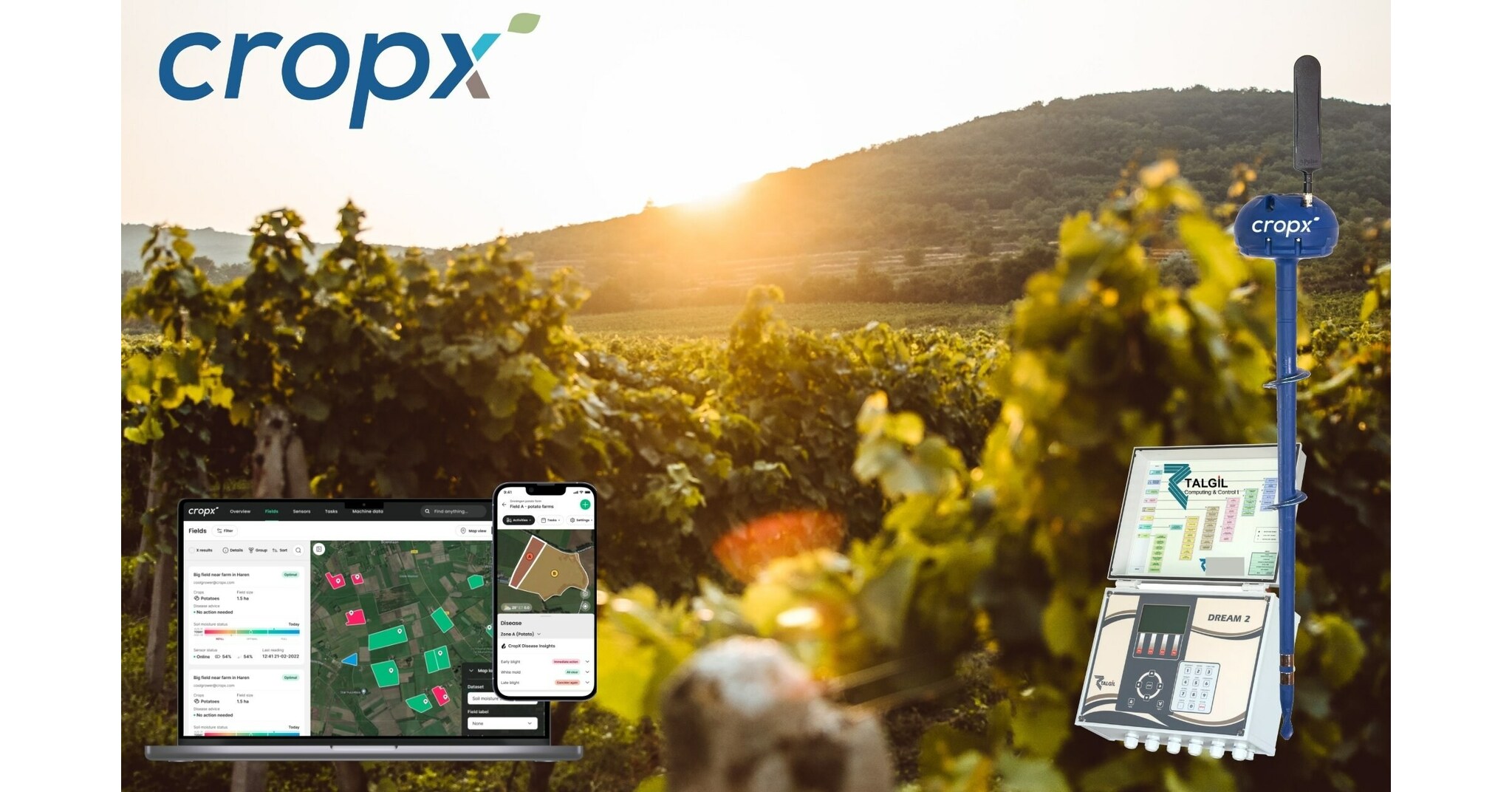 CropX connects to Talgil precision irrigation controllers