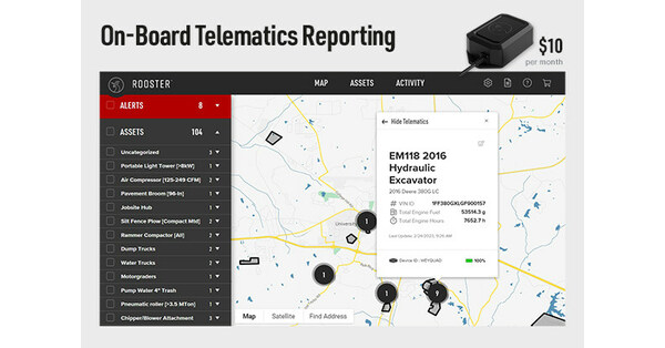 Rooster® Asset Tracking System Adds SAE J1939 Meter Reading, Reporting