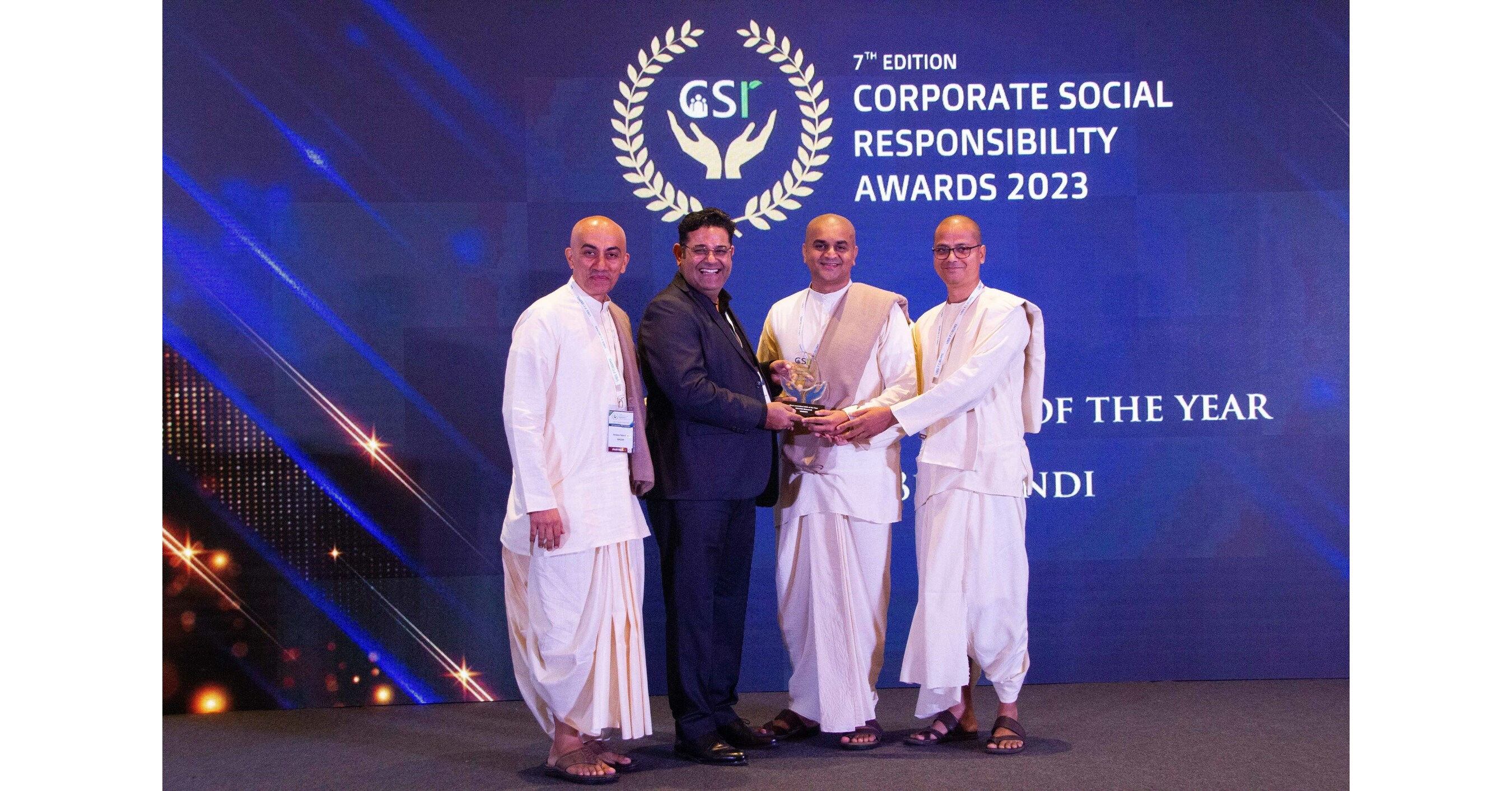 ISKCON Bhiwandi wins the most committed NGO of the year award at CSR ...