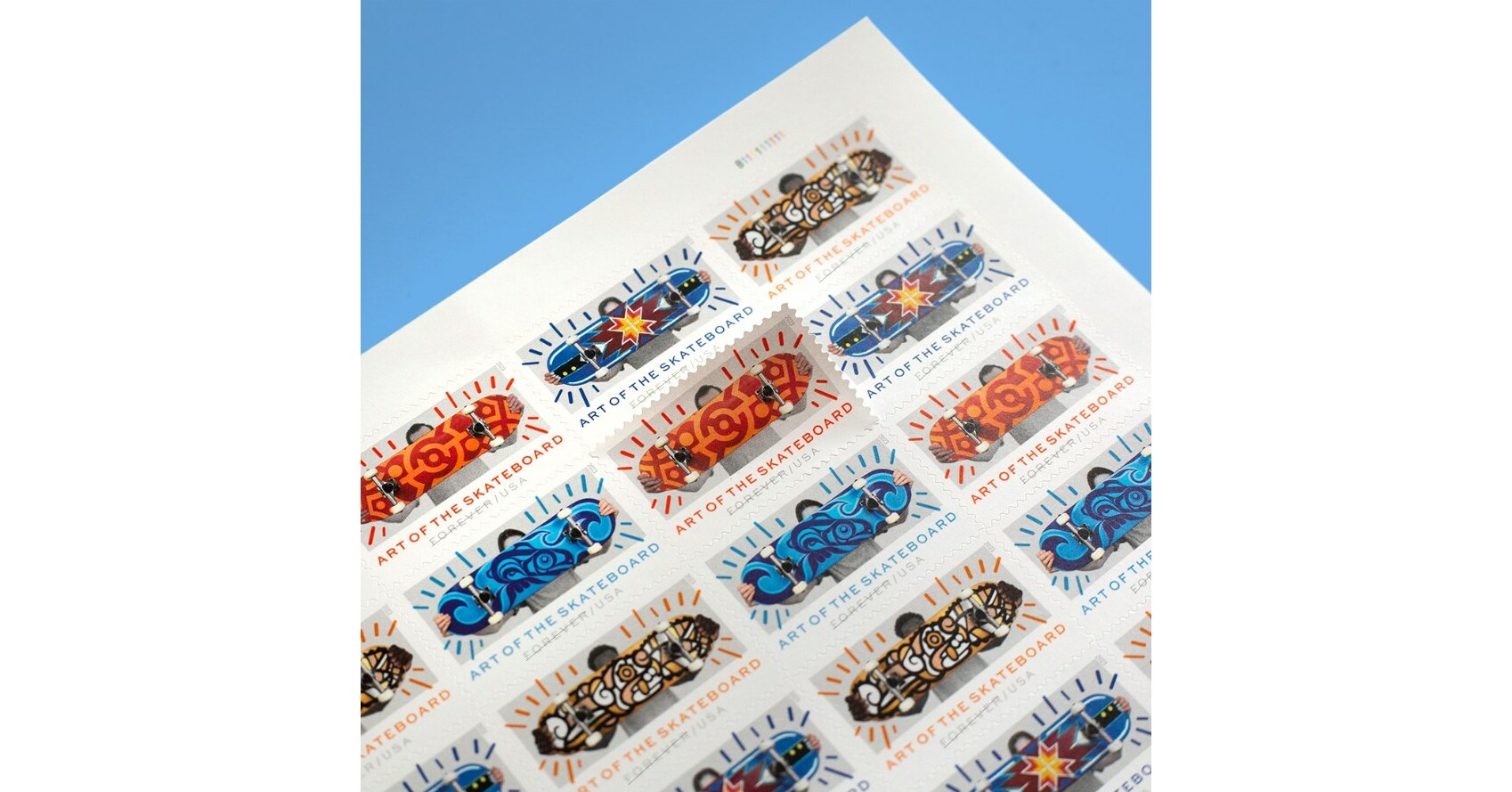 USPS lanza las estampillas Art of the Skateboard