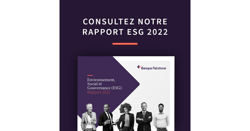 La Banque Fairstone du Canada publie son premier rapport ESG