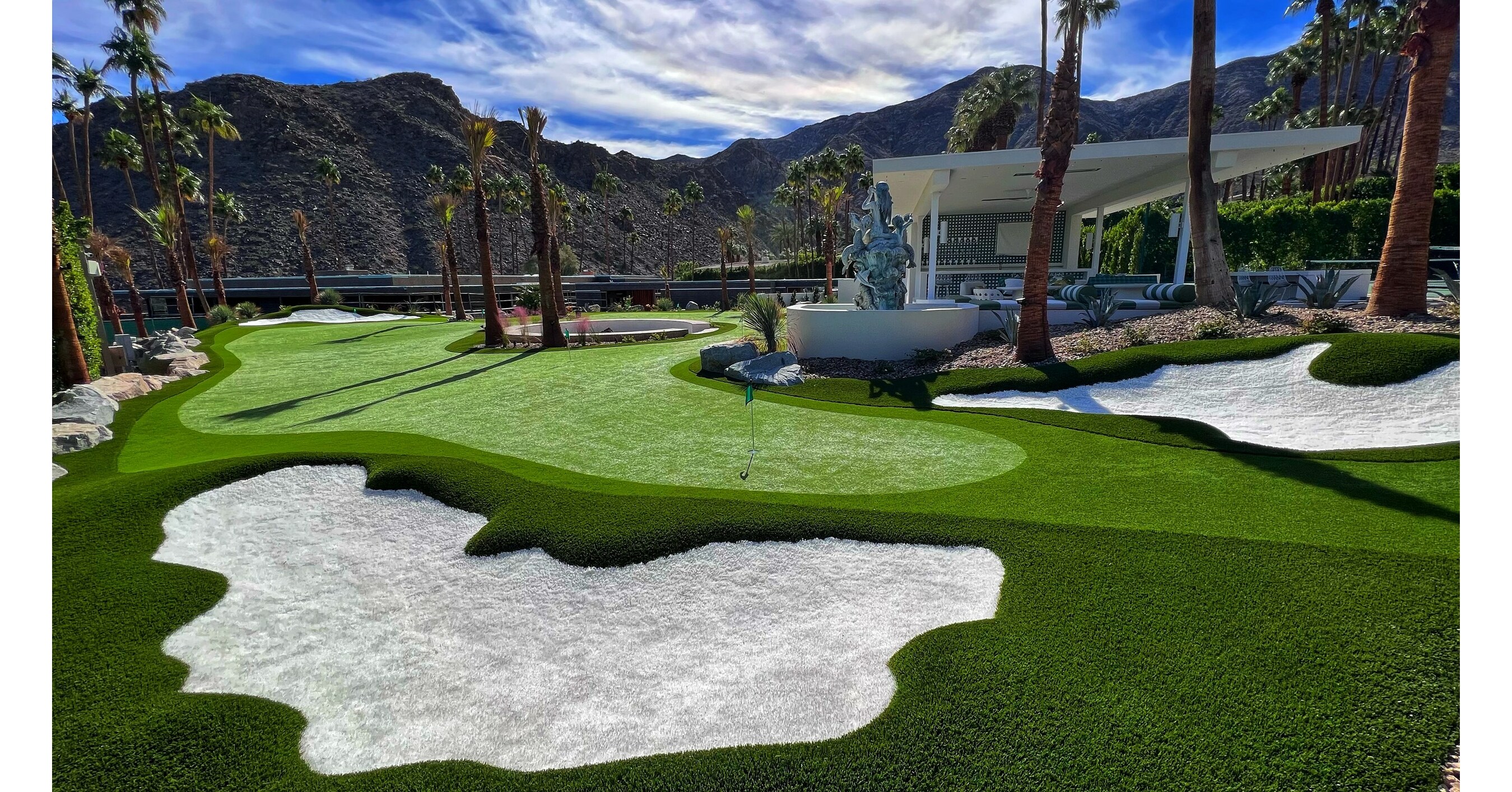 Synthetic Grass Creates a Backyard Putting Green Paradise