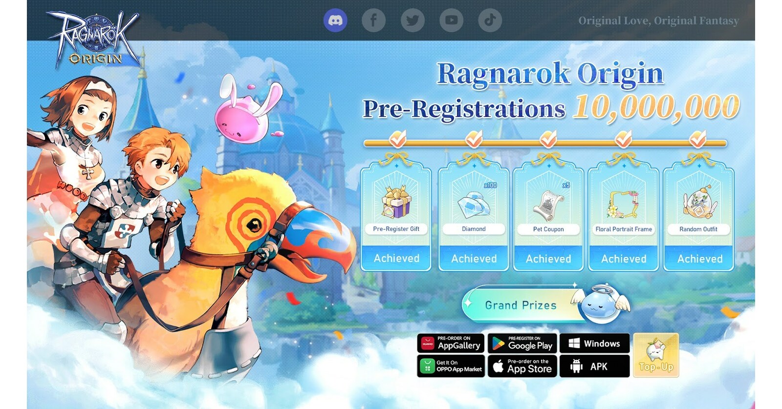 10,000,000 Pre-registrations achieved! Ragnarok Origin officially launched today!