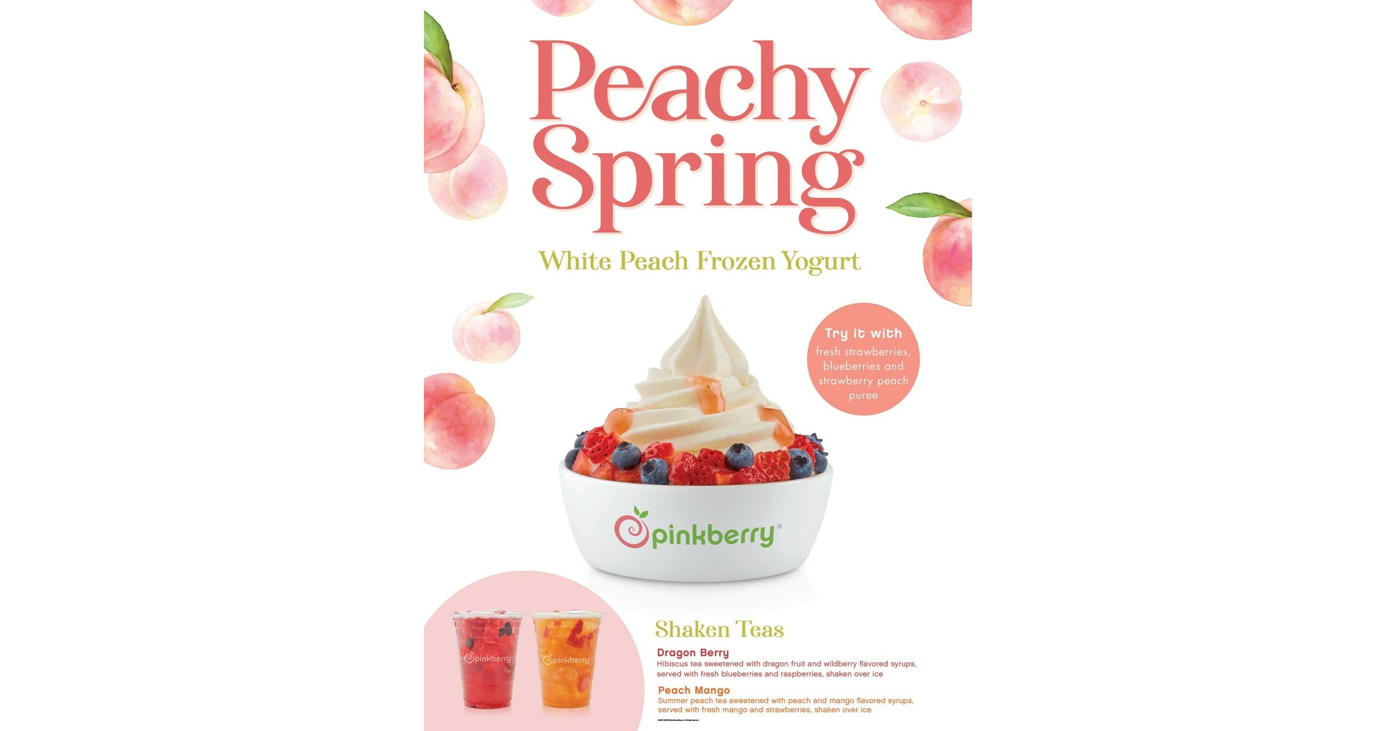 Pinkberry Rejoices in the Fresh Flavors of Spring with White Peach ...