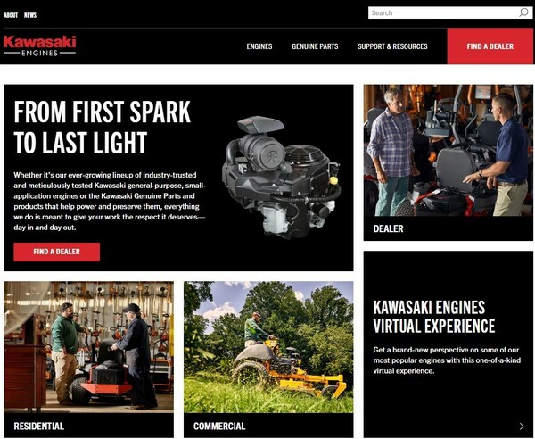 KAWASAKI ENGINES LAUNCHES UPDATED CONSUMER WEBSITE