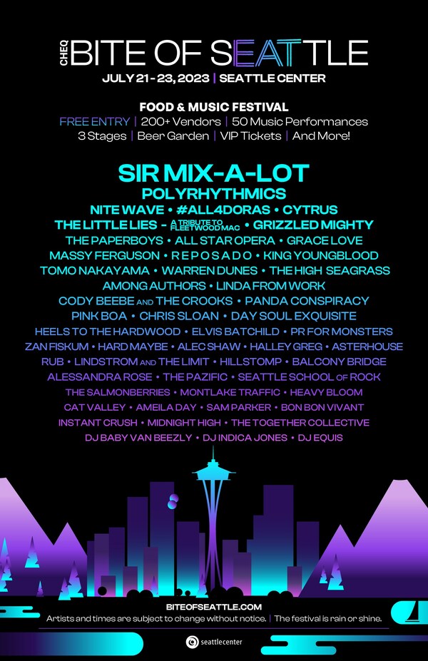 The Bite of Seattle Announces Festival Headliners Sir Mix-A-Lot ...