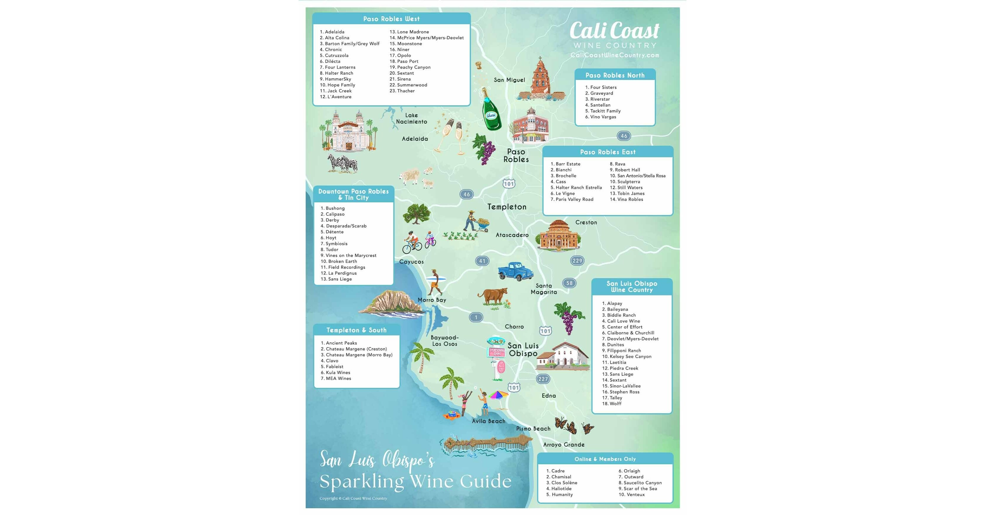 New Sparkling Wine Maps with Over 150 Producers on California's Central ...