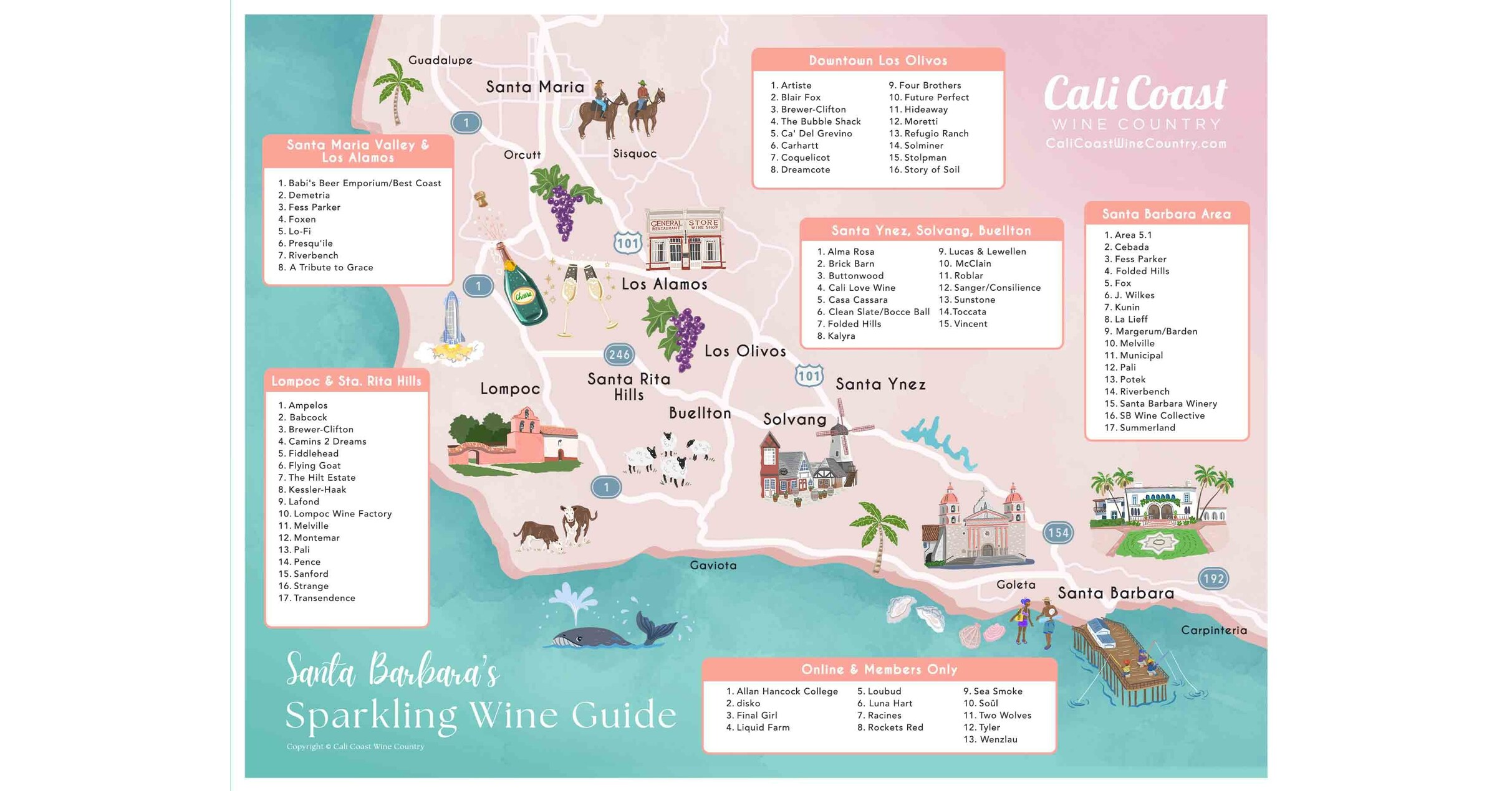 New Sparkling Wine Maps with Over 150 Producers on California's Central ...