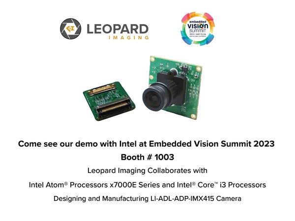 Leopard Imaging and Intel to Showcase Intelligent Embedded Solutions at Embedded Vision Summit 2023