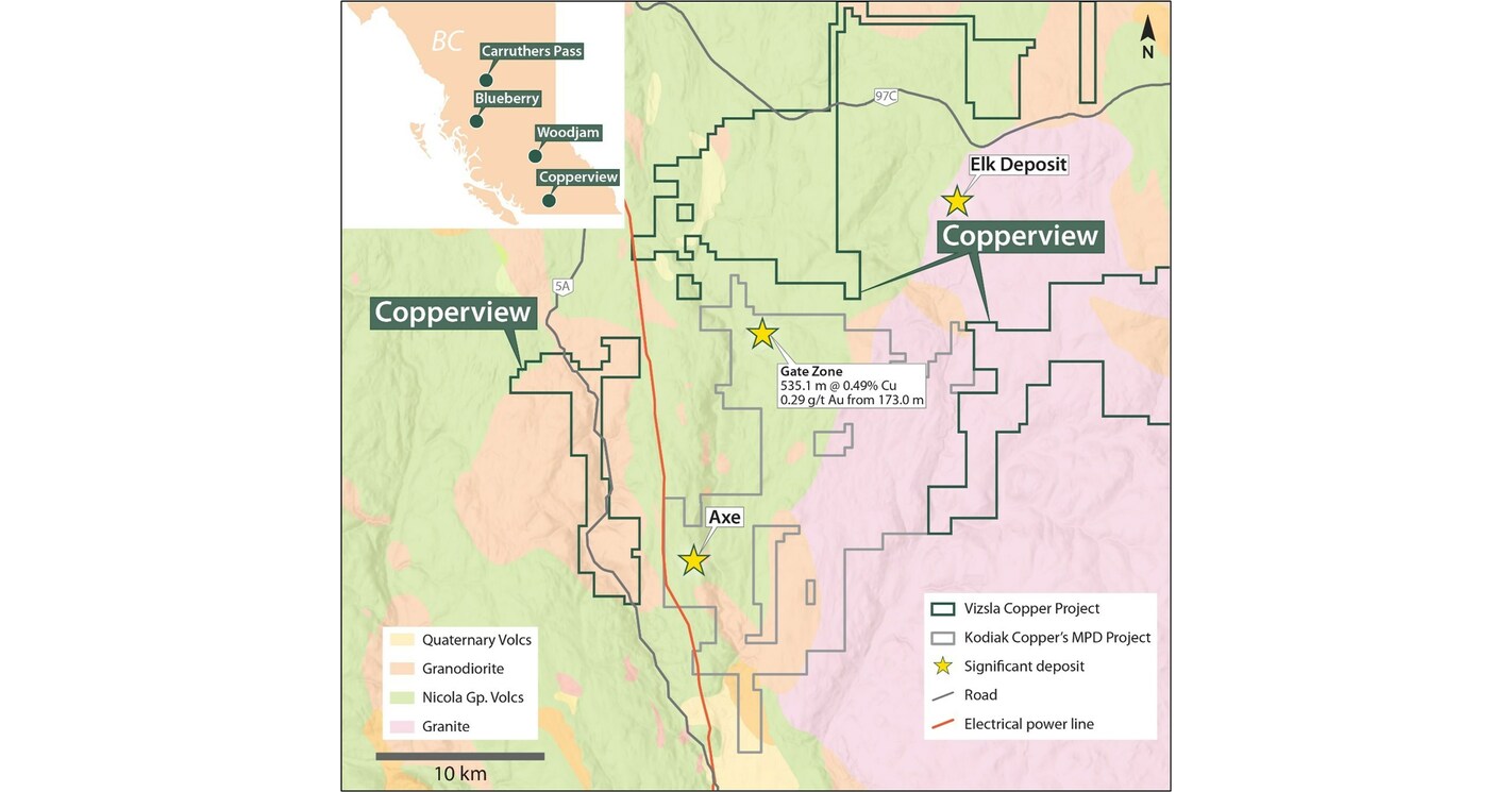 VIZSLA COPPER ACQUIRES THE COPPERVIEW COPPER-GOLD PROJECT IN SOUTH ...